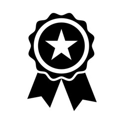 Gold star quality badge Royalty Free Vector Image