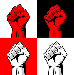 Clenched strong protest fist Royalty Free Vector Image