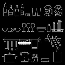 Utensil line Royalty Free Vector Image - VectorStock