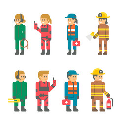 Emergency rescue team help people cartoon Vector Image