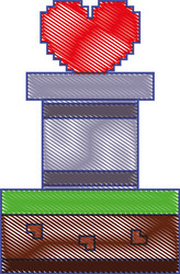 Video game heart life icon Royalty Free Vector Image