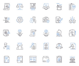 Organization sequence line icons collection order Vector Image