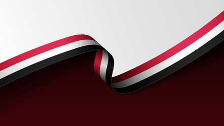 Yemen ribbon flag background Royalty Free Vector Image