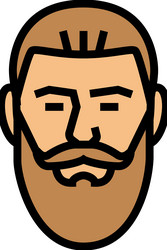 Stubble beard hair style color icon Royalty Free Vector