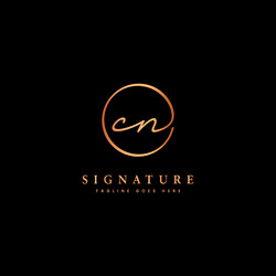 Signature letter c hand write logo design Vector Image