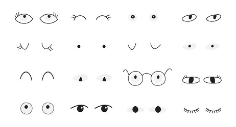 Eyes hand draw style for your character Royalty Free Vector