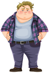 Fat male cartoon character Royalty Free Vector Image