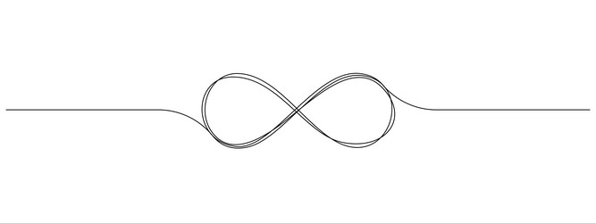 One continuous line drawing of infinity symbol Vector Image