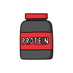 Protein powder doodle icon color line Royalty Free Vector