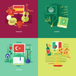 Online education concept - learning languages Vector Image