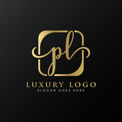 Initial pl letter logo creative typography Vector Image