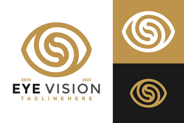 Letter s eye sight logo design symbol icon Vector Image