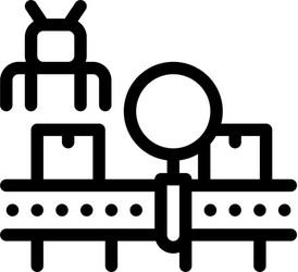 Manufacturing defect search icon outline Vector Image