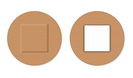Square adhesive pad bandage realistic first aid Vector Image