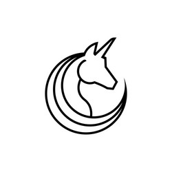 Unicorn black silhouette Royalty Free Vector Image