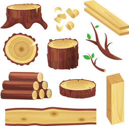 Timber wood trunk stacked firewood logging tree Vector Image