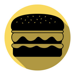 Burger simple sign white icon Royalty Free Vector Image