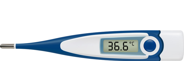 Digital thermometer in flat style design Vector Image
