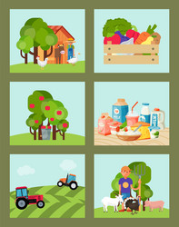 Farm card Royalty Free Vector Image - VectorStock