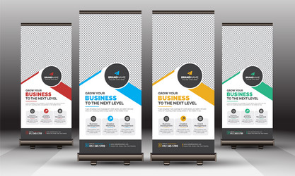 Minimalist corporate roll up banner standee Vector Image
