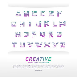 Modern font technology and alphabet design Vector Image