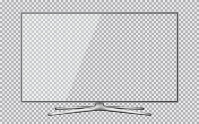 Modern tv mock up with transparent screen isolated