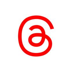 Threads app logo icon isolated on white background