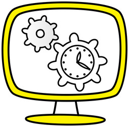 Gear with clock as symbol of time management Vector Image
