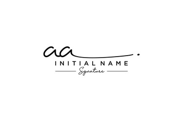 Initial aa signature logo template hand drawn Vector Image