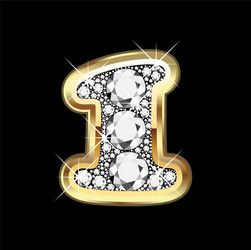 2 number gold and diamond Royalty Free Vector Image