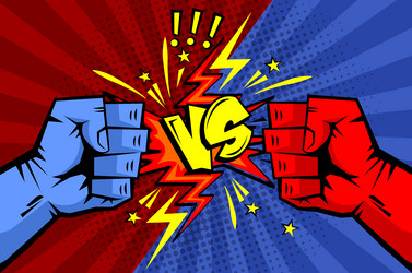 Comic vs or versus boom bubble Royalty Free Vector Image