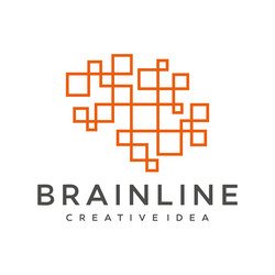 Creative abstract brain line logo template Vector Image