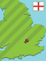 Green gradient low poly map england Royalty Free Vector