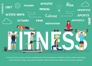 Fitness & Exercise Word Art Royalty Free Vector Image