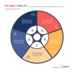 Infographic circle chart template five Royalty Free Vector