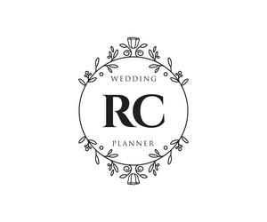 Rc initials letter wedding monogram logos Vector Image