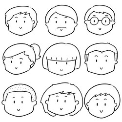 Set of cartoon face Royalty Free Vector Image - VectorStock