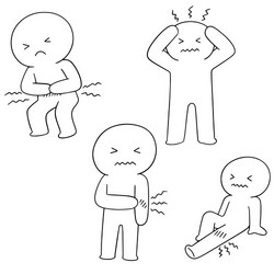 Stress head pain or headache cartoon stick figure Vector Image