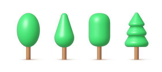 3d rendering isometric trees Royalty Free Vector Image