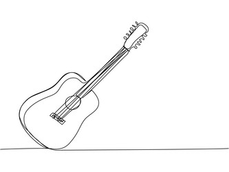 Guitar one line art continuous line drawing Vector Image