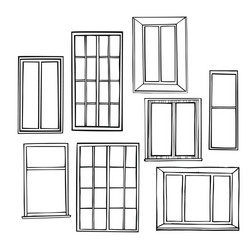 Hand drawn windows seamless pattern Royalty Free Vector