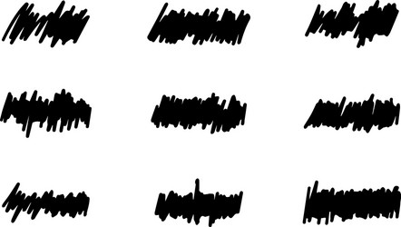 Set of black color handdrawing scribble line Vector Image
