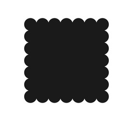 Circle and square scalloped frames set Royalty Free Vector