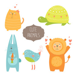 Cute animals collection Royalty Free Vector Image