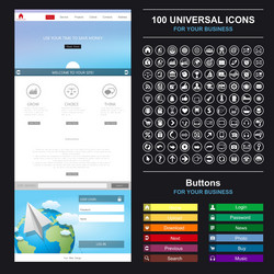 Landing page design Royalty Free Vector Image - VectorStock