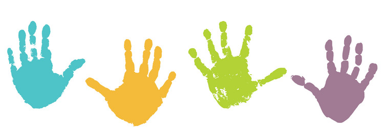 Handprints of palms child set Royalty Free Vector Image