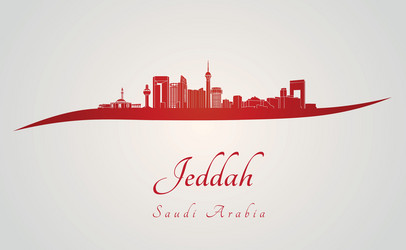 Flat line jeddah banner Royalty Free Vector Image