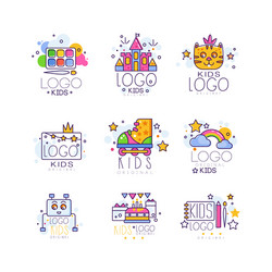 Kids logo set collection of club Royalty Free Vector Image