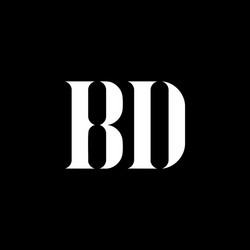 Bd logo b d design white letter bdb Royalty Free Vector