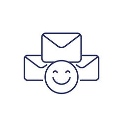 Emails and happy emoji icon Royalty Free Vector Image